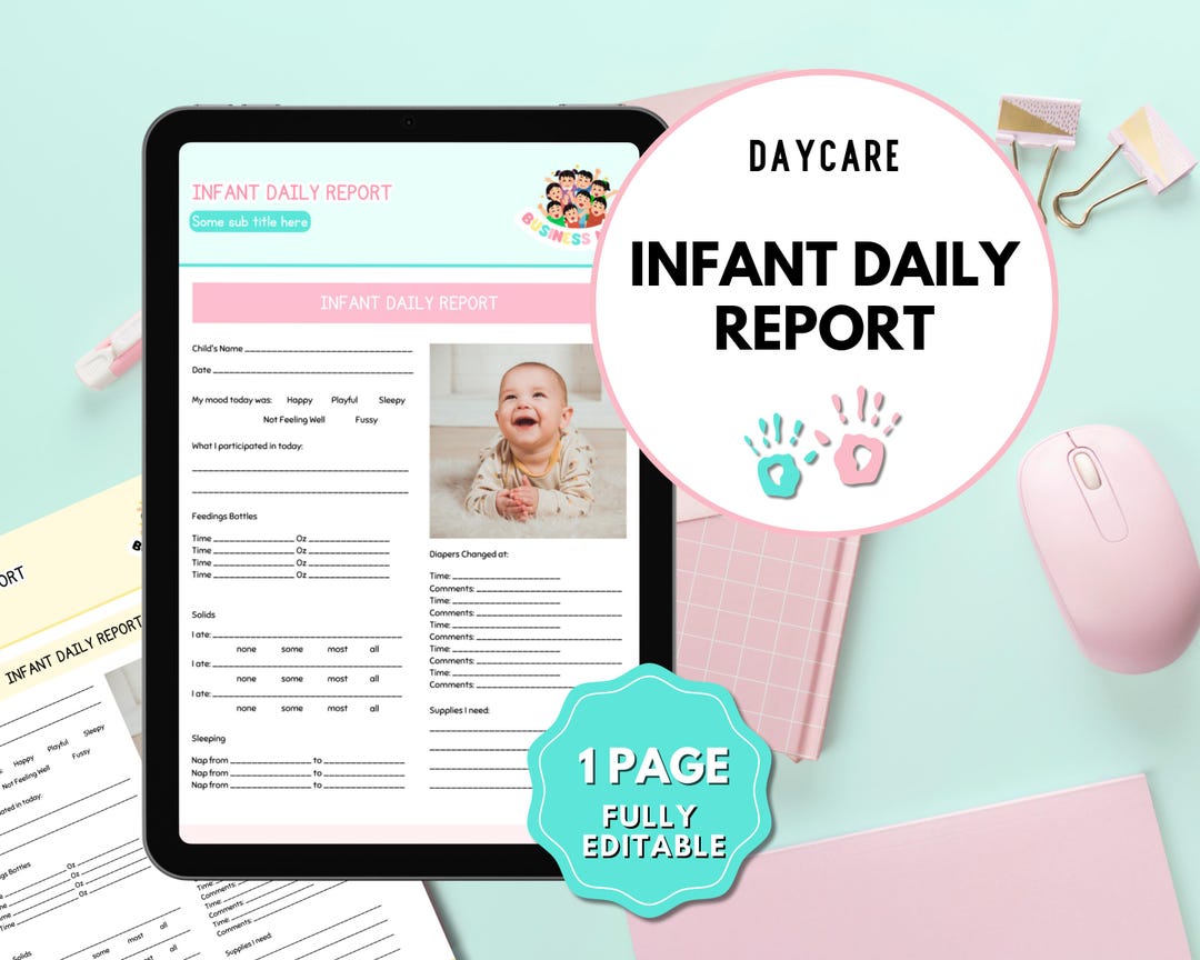Daycare Infant Daily Report Sheet Templates, Daycare Business Forms ...