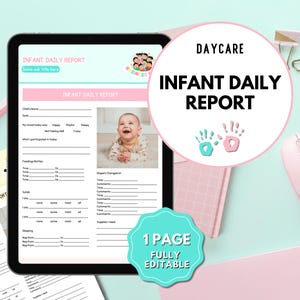 Daycare Infant Daily Report Sheet Templates, Daycare Business Forms ...
