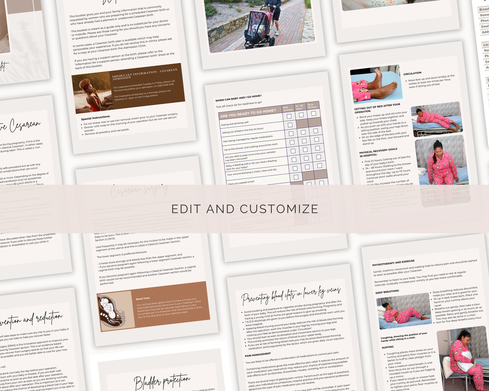 Cesarean Birth & Recovery Booklet, Doula Handout, Doula Client ...