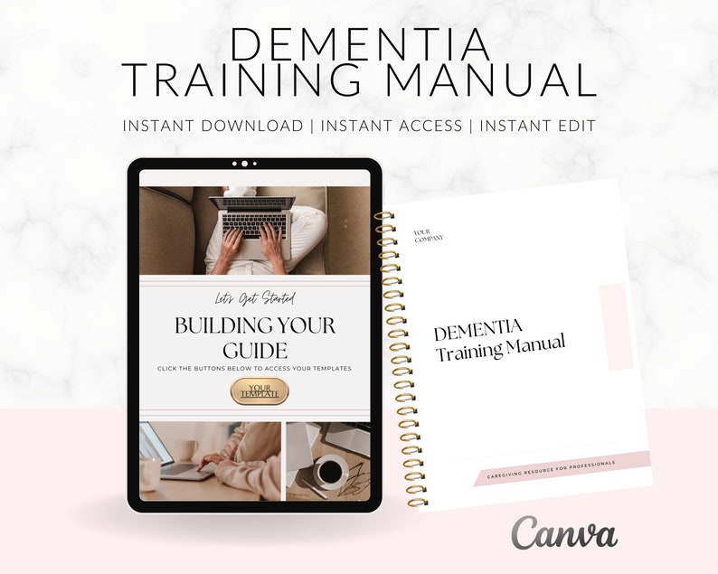 Dementia Training Manual: Caregiver Guide, Editable in Canva (PDF Ebook ...