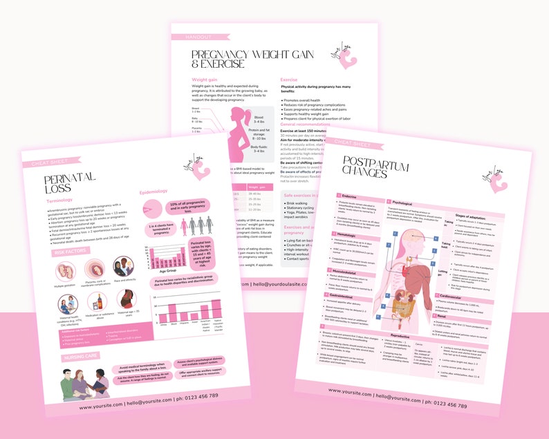 Doula Cheat Sheet Bundle X20, Maternity, OB GYN, Gynecology, Cheat Sheets, Study Guide, Student ...