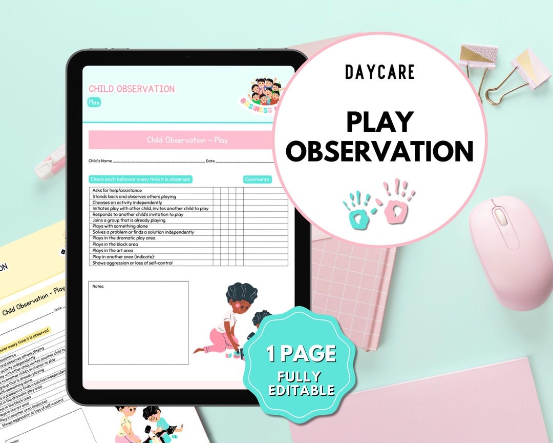 Daycare Child Play Observation Templates, Teacher Resources, Daycare ...