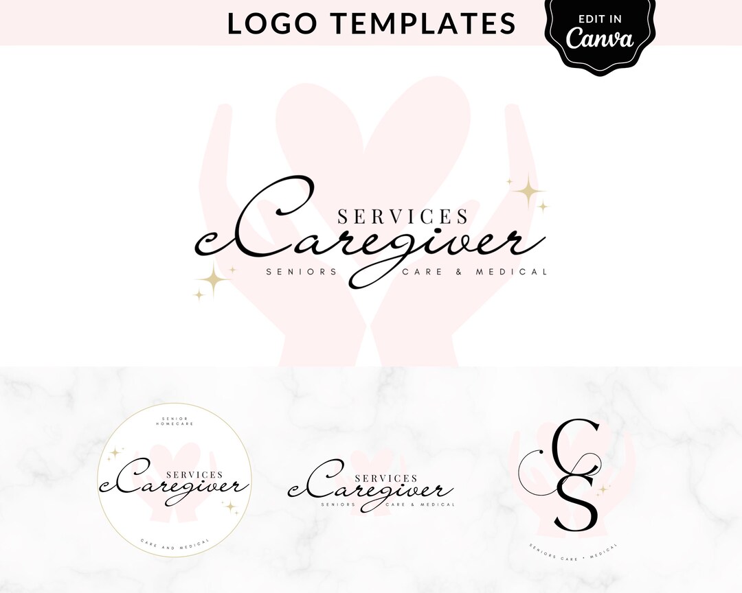 Editable Caregiver Logo Design, Premade DIY Logo, Caregiver Logo, Home ...