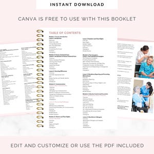 Caregiving Diploma Training Course Manual: Editable Canva Template (PDF ...