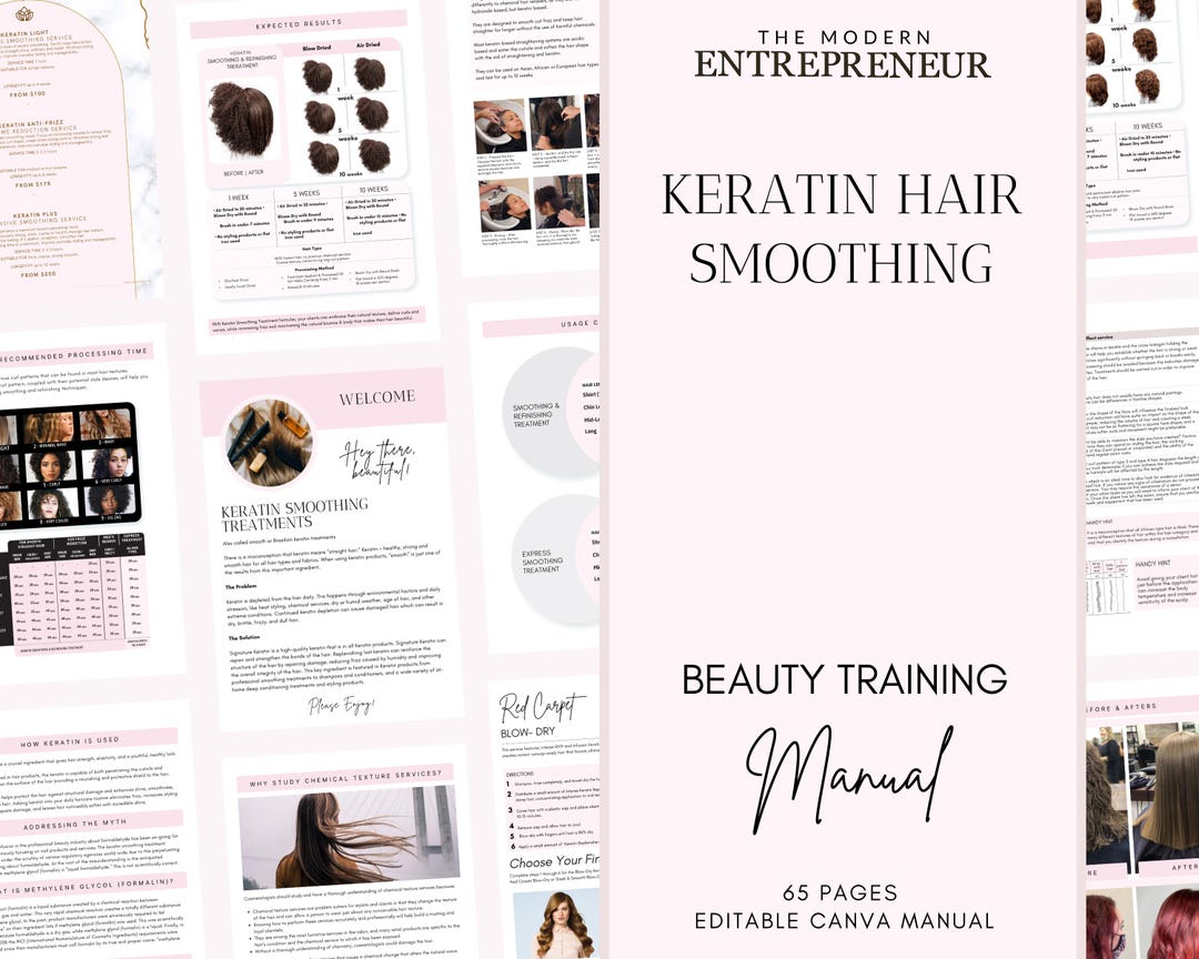 Keratin Hair Straightening Smoothing Training Manual, Keratin Hair ...
