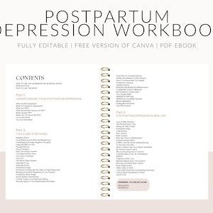 PPD Workbook, Editable Postpartum Depression Workbook, PPD Guide ...