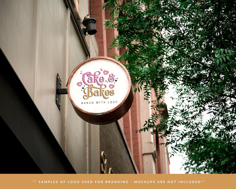Editable Bakery Logo Design: Cake & Bakes Branding (canva Instant ...