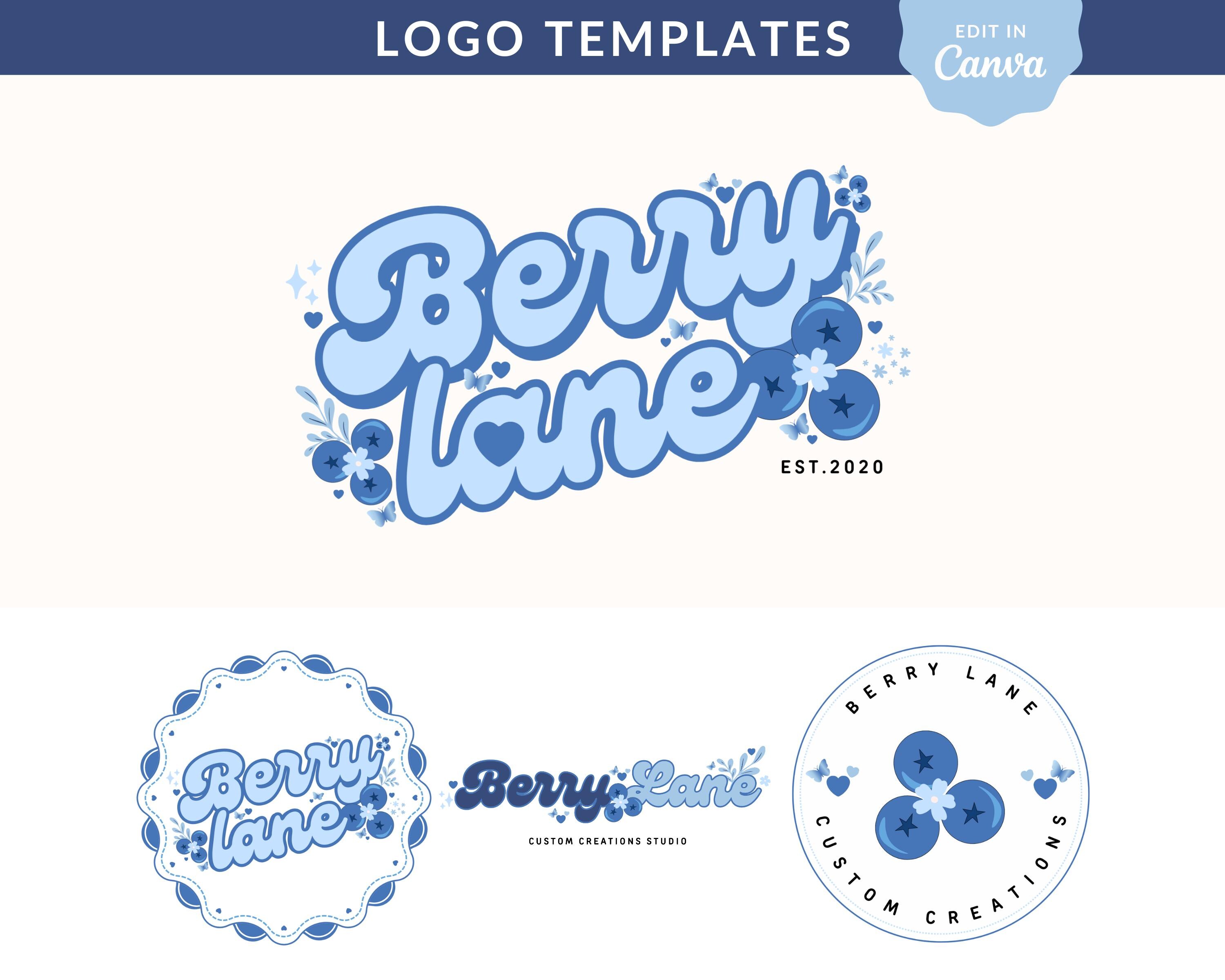 Retro Blue Logo Design Template: DIY Editable Business Logo (digital ...
