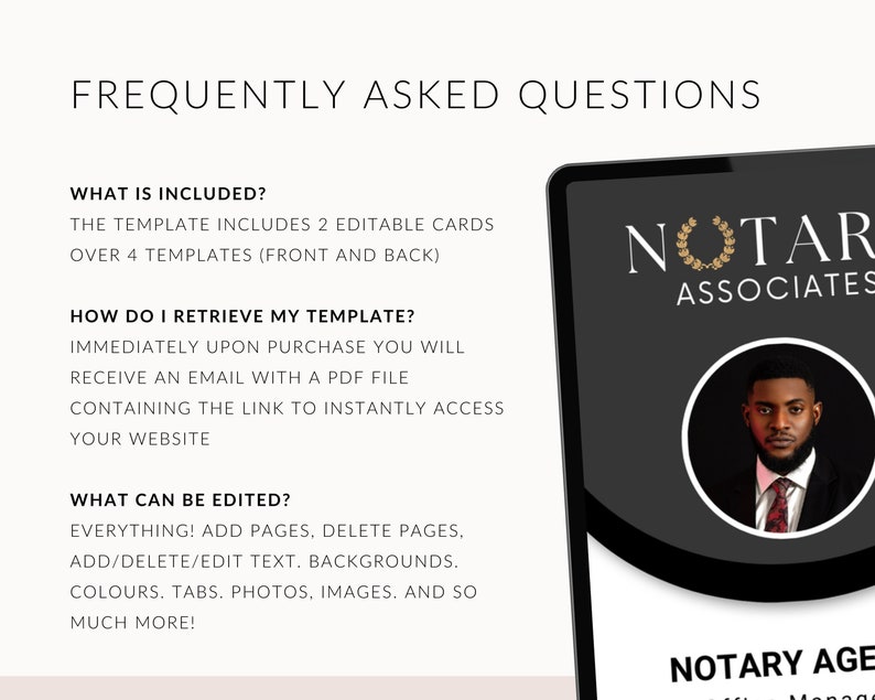 Notary Agent ID Cards, Identification Templates, Notary Business, Edit ...