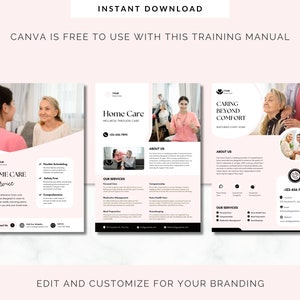 Home Care Flyers: Agency Marketing Templates (edit in Canva) - Etsy