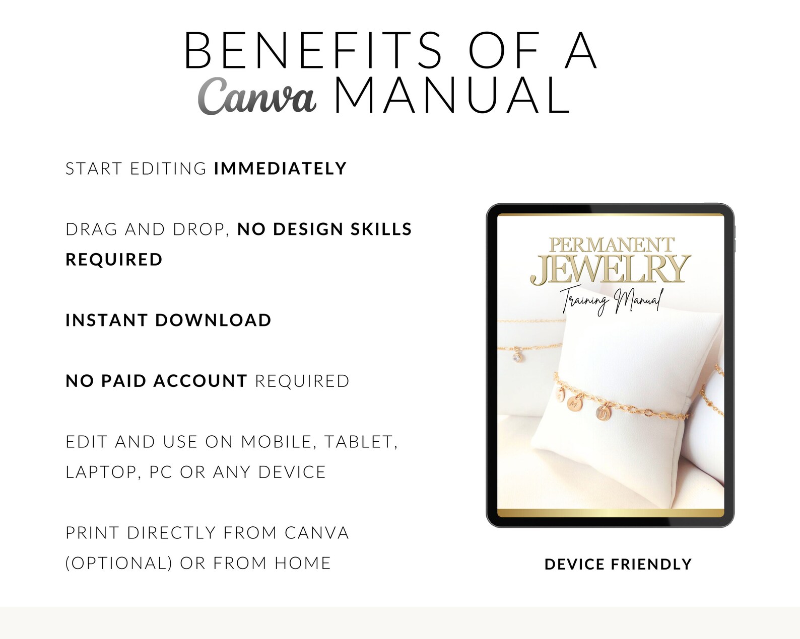 Permanent Jewelry Training Manual: 112 Page Comprehensive Guide (edit ...