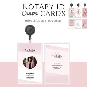 Notary Agent ID Cards, Identification Templates, ID Cards, Blush ...