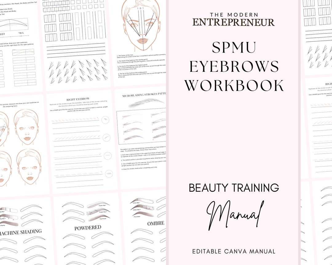 SPMU Eyebrows Training Workbook, Microblading, Hair Strokes Practice ...