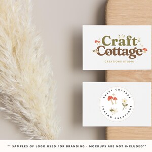 Cottagecore Mushroom Logo Design: DIY Editable Template (canva) - Etsy