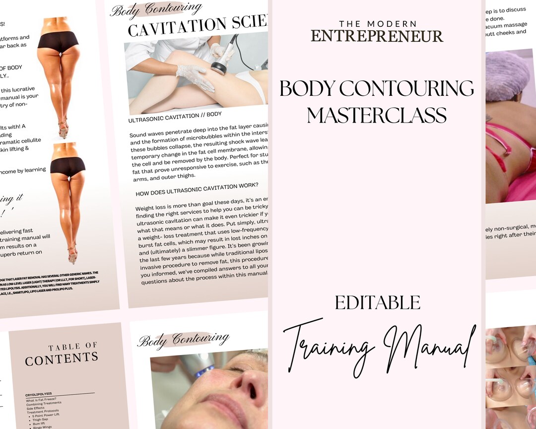 Body Contouring Training Manual, Body Contouring Ebook, Masterclass Guidebook, Students ...