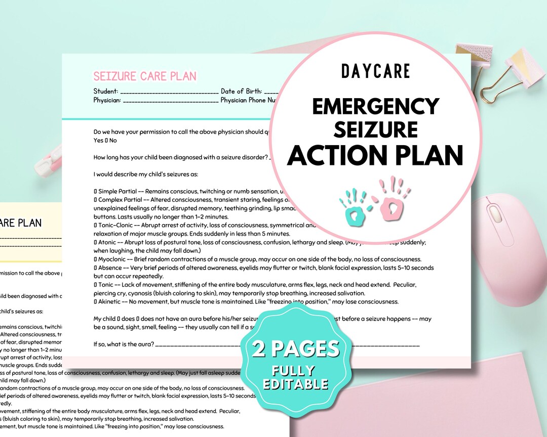 Emergency Seizure Action Plan, Epilepsy Teacher Resources, School ...