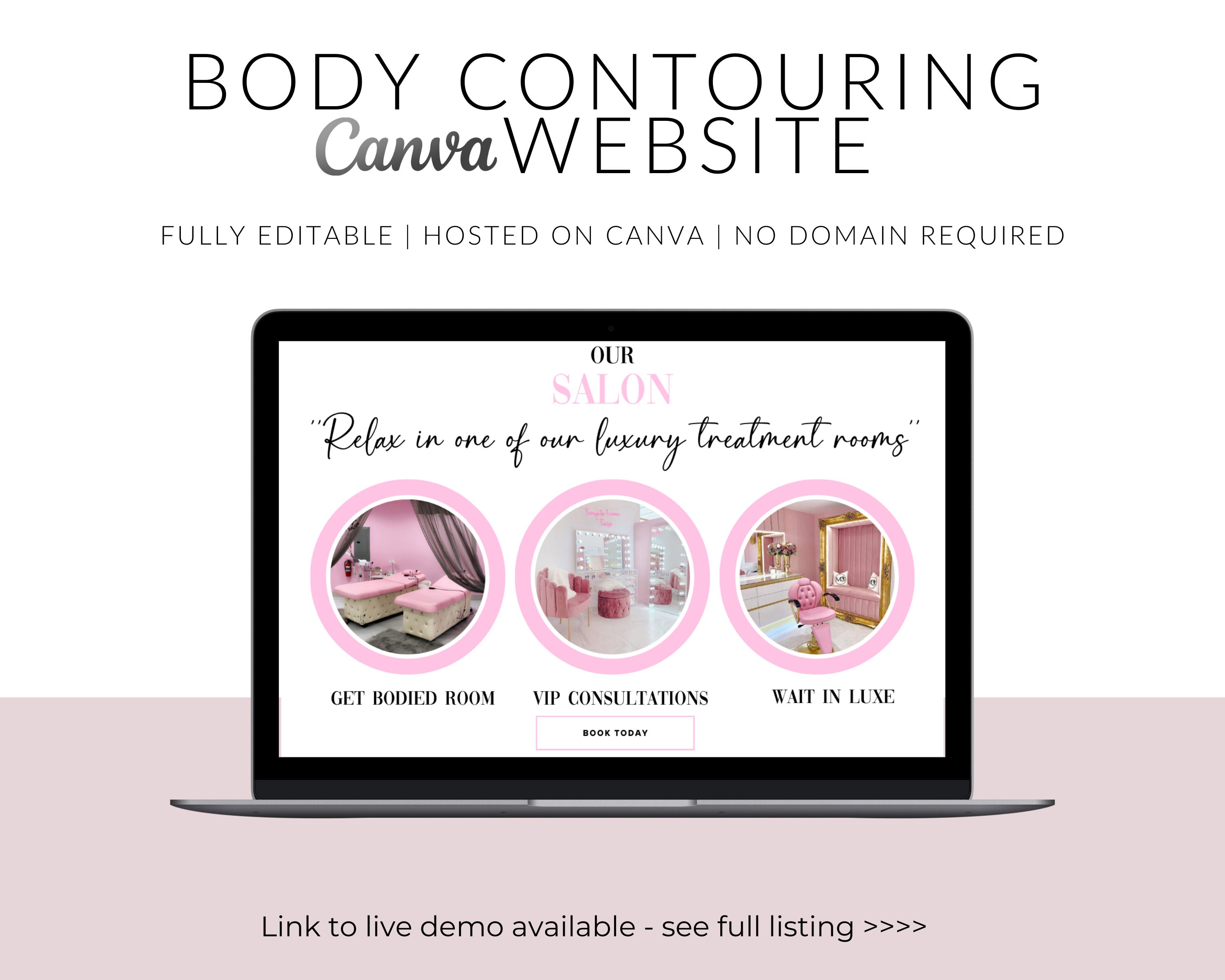 Pink Body Contouring Website, Body Sculpting Clinic Website Template ...