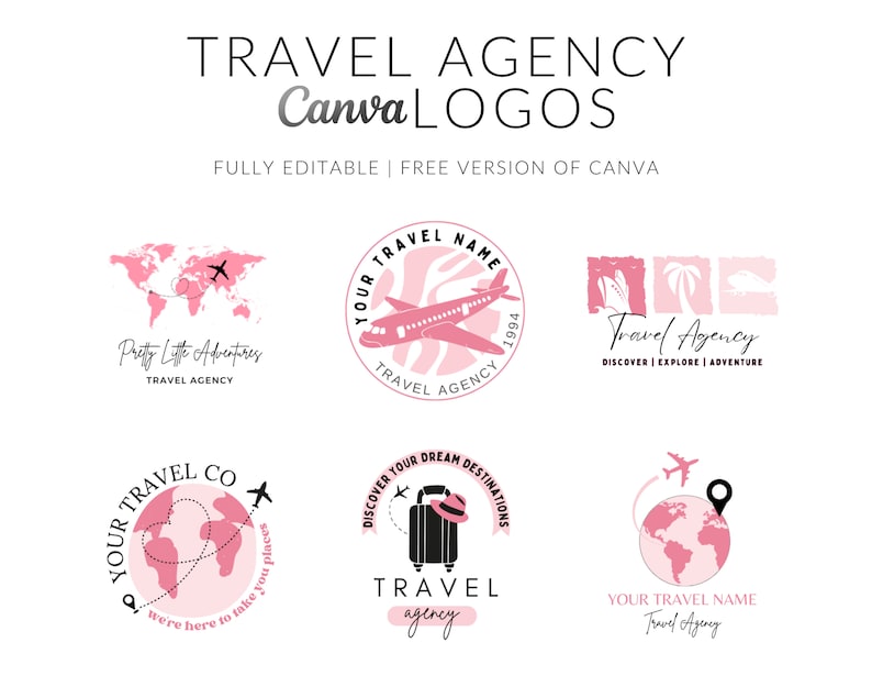 Elegant Travel Agency Logos: Feminine Business Branding (edit in Canva ...
