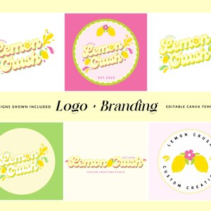 Retro Lemon Logo Design Template: DIY Editable Business Branding (canva ...