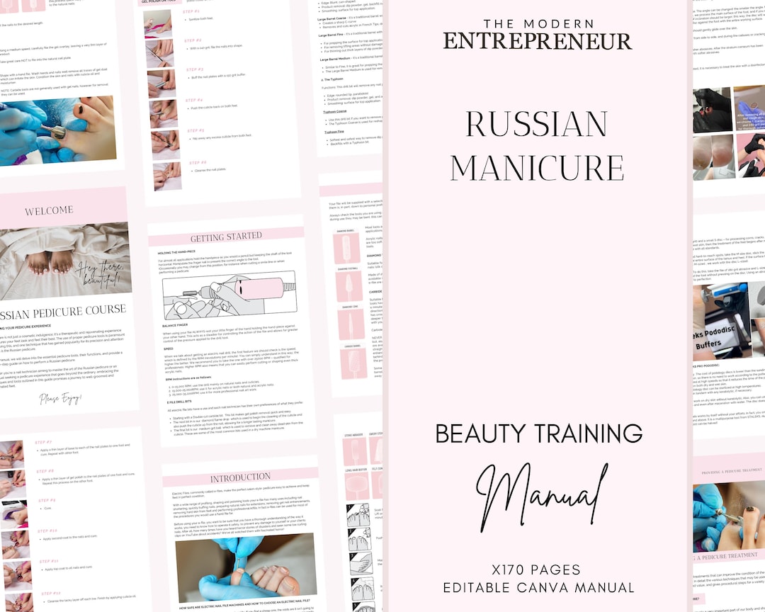 Russian Manicure Training Manual, Nail Technician Study Guide, Students ...
