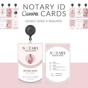 Notary Agent ID Cards, Identification Templates, ID Cards, Blush ...