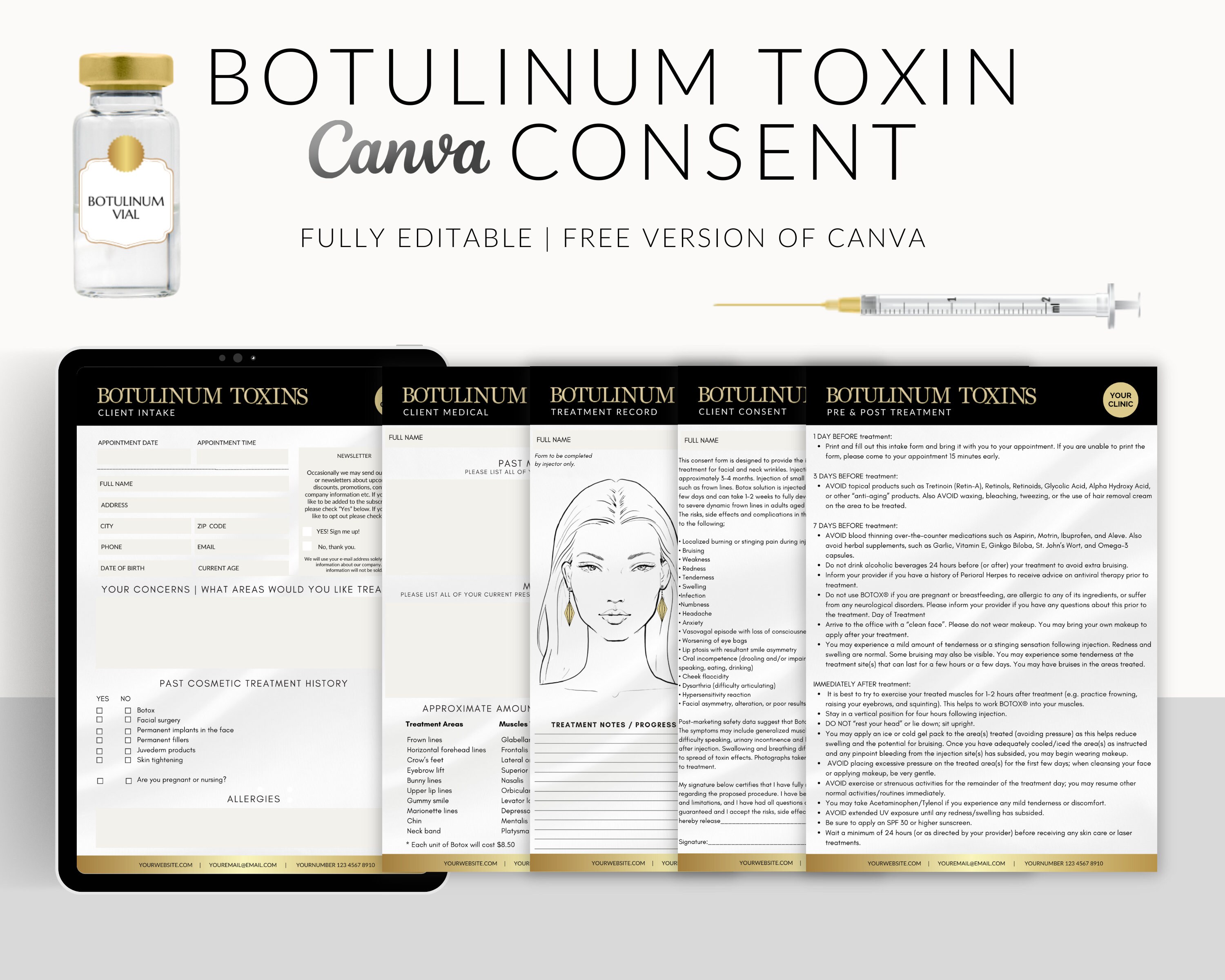 Botulinum Toxins Consent Forms, Anti Wrinkle, Botox, Neurotoxins ...