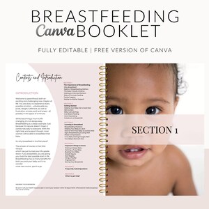 Breastfeeding Guidebook: Doula Client Handouts, Edit in Canva (digital ...