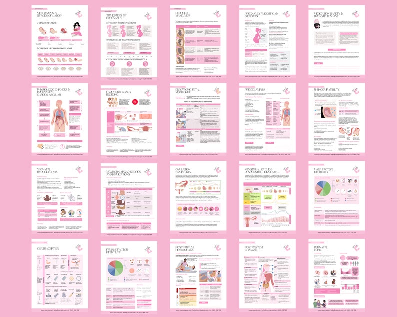 Doula Cheat Sheet Bundle X20, Maternity, OB GYN, Gynecology, Cheat Sheets, Study Guide, Student ...