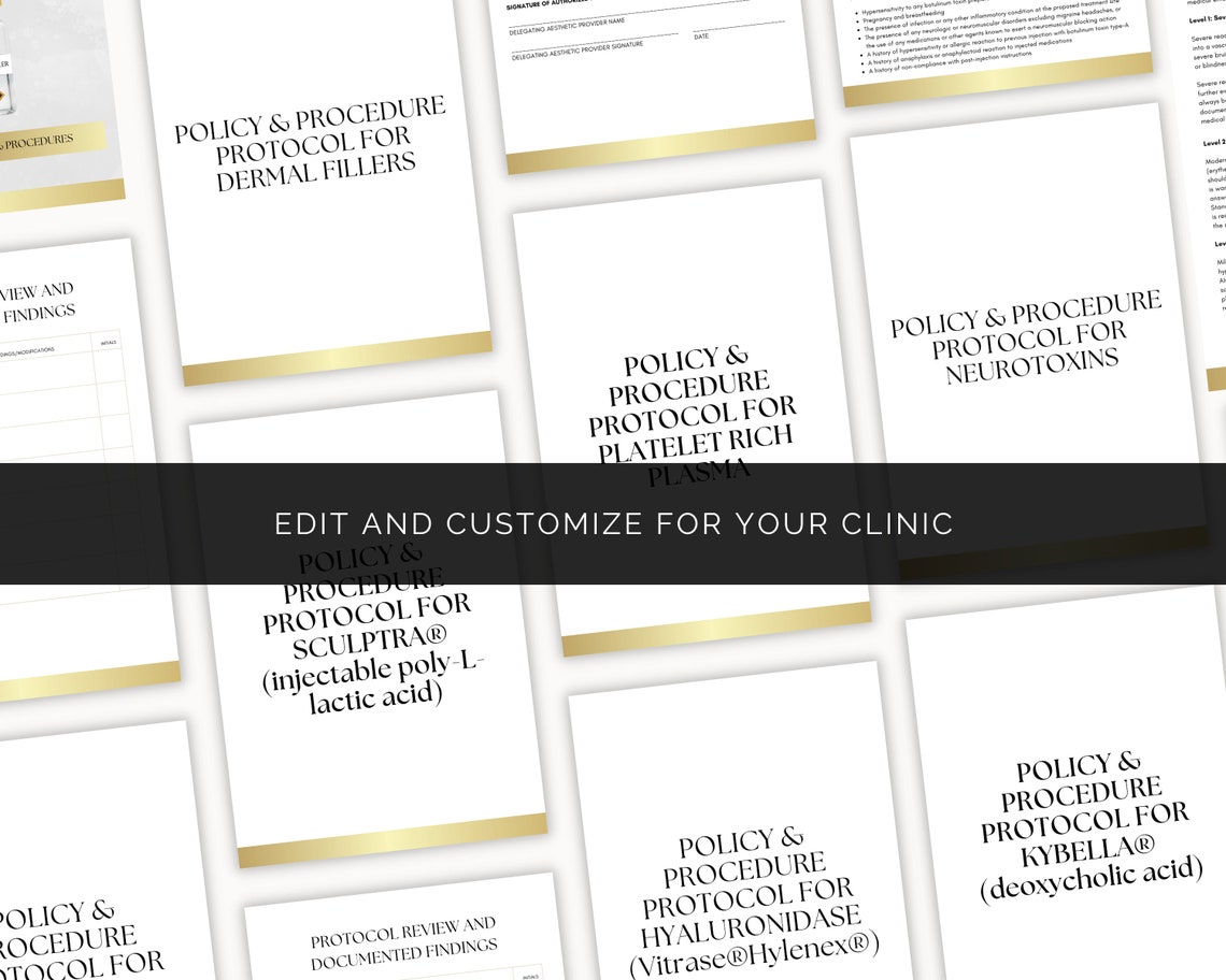 Aesthetic Injectables Policy and Procedures Handbook, Aesthetics Clinic ...