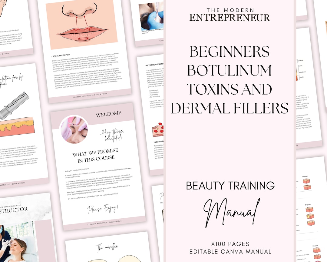 Beginners Cosmetic Aesthetics Training Manual, Botulinum Toxins, Botox, Dermal Fillers, Student ...