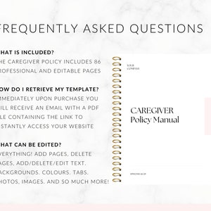 Caregiver Policy Manual, Employee Handbook, Care Business Policy ...