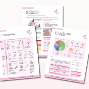 Doula Cheat Sheet Bundle X20, Maternity, OB GYN, Gynecology, Cheat Sheets, Study Guide, Student ...
