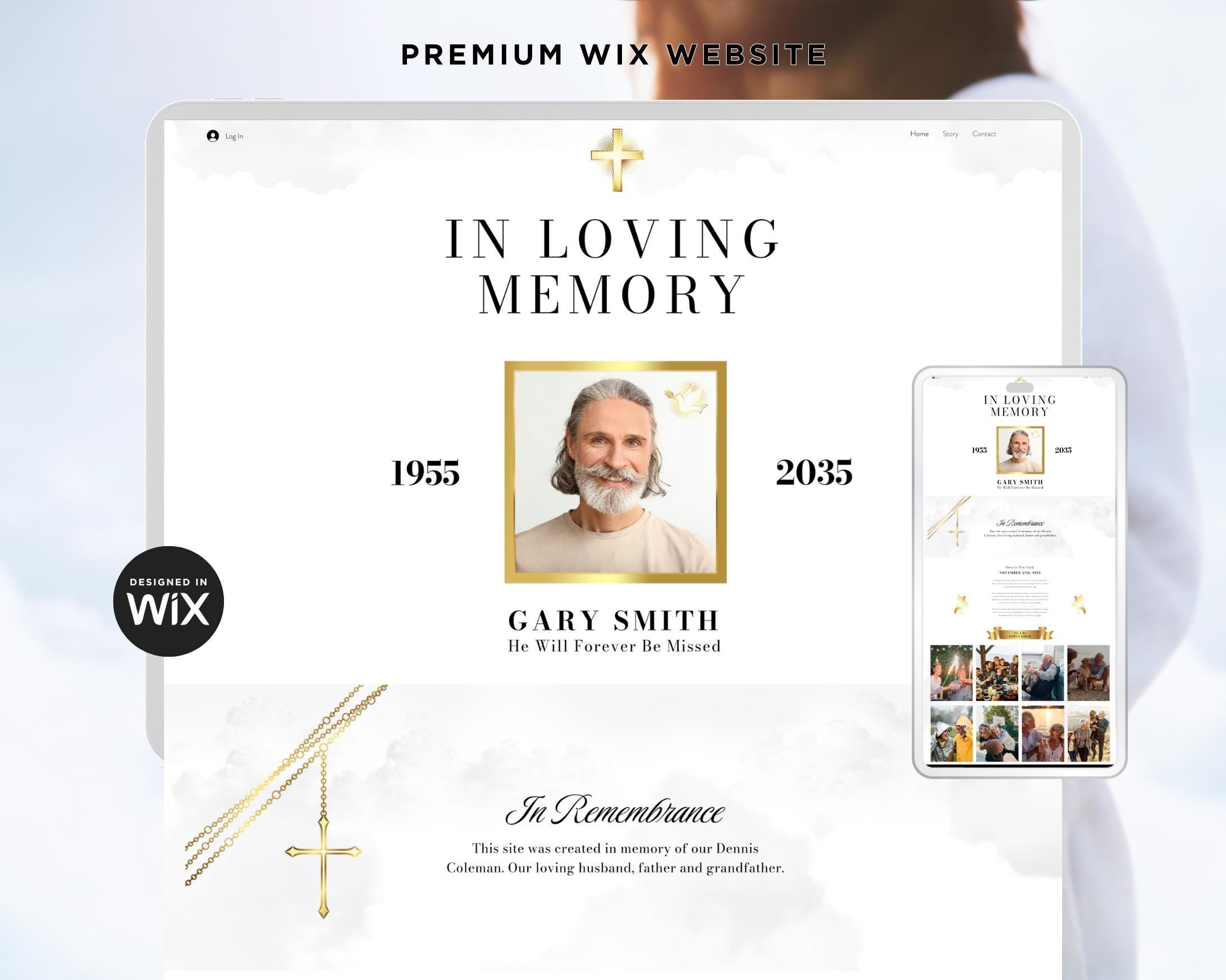 Online Memorial Wix Website Template, Memorials, Tributes and Eulogies ...
