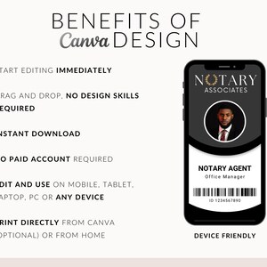 Notary Agent ID Cards, Identification Templates, Notary Business, Edit ...