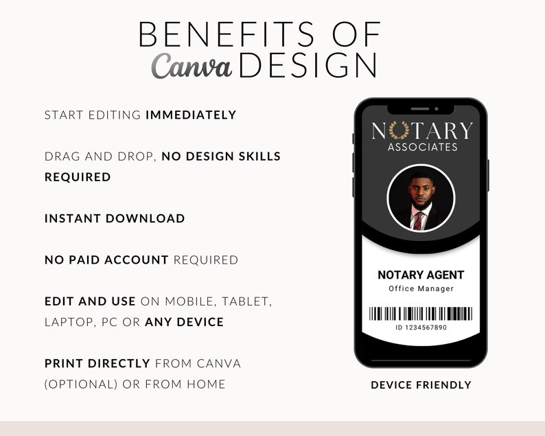 Notary Agent ID Cards, Identification Templates, Notary Business, Edit ...