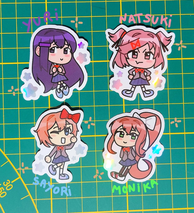 Doki Doki Literature Club Holographic Stickers - Etsy