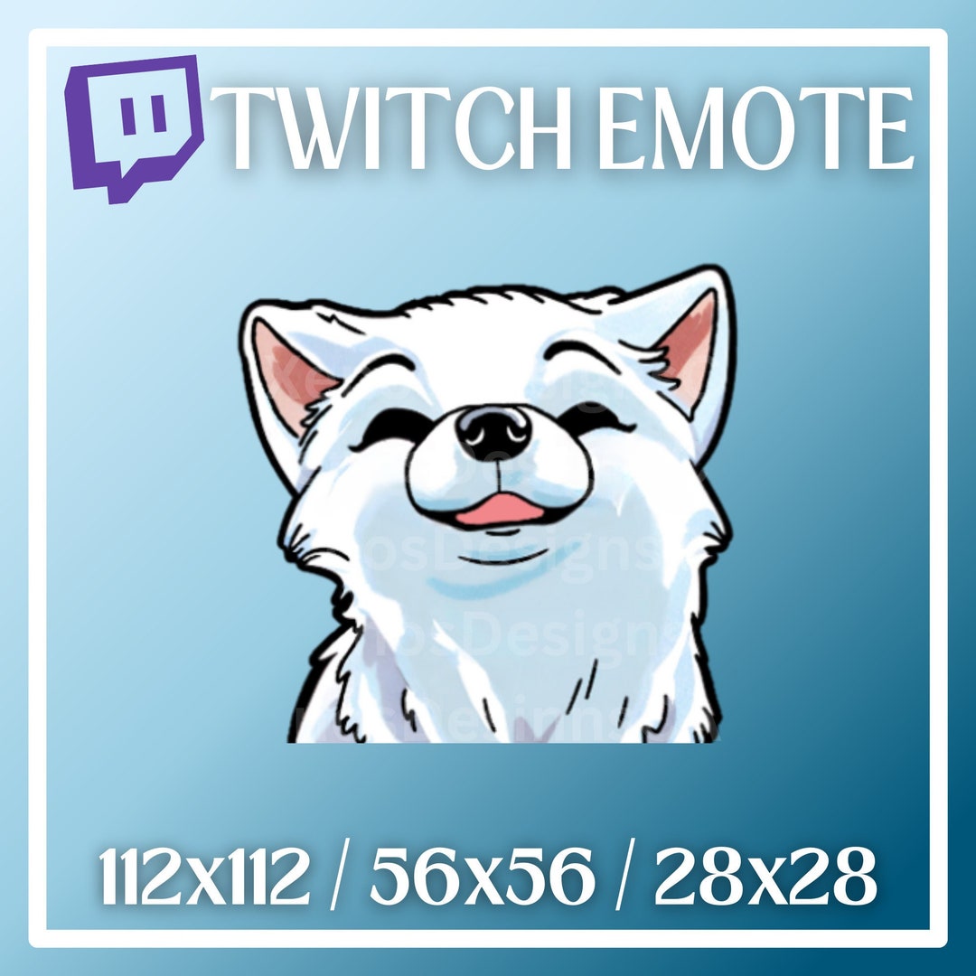 Arctic Fox Emote Twitch White Wolf Emote Cute Baby Animal Twitch Icon ...
