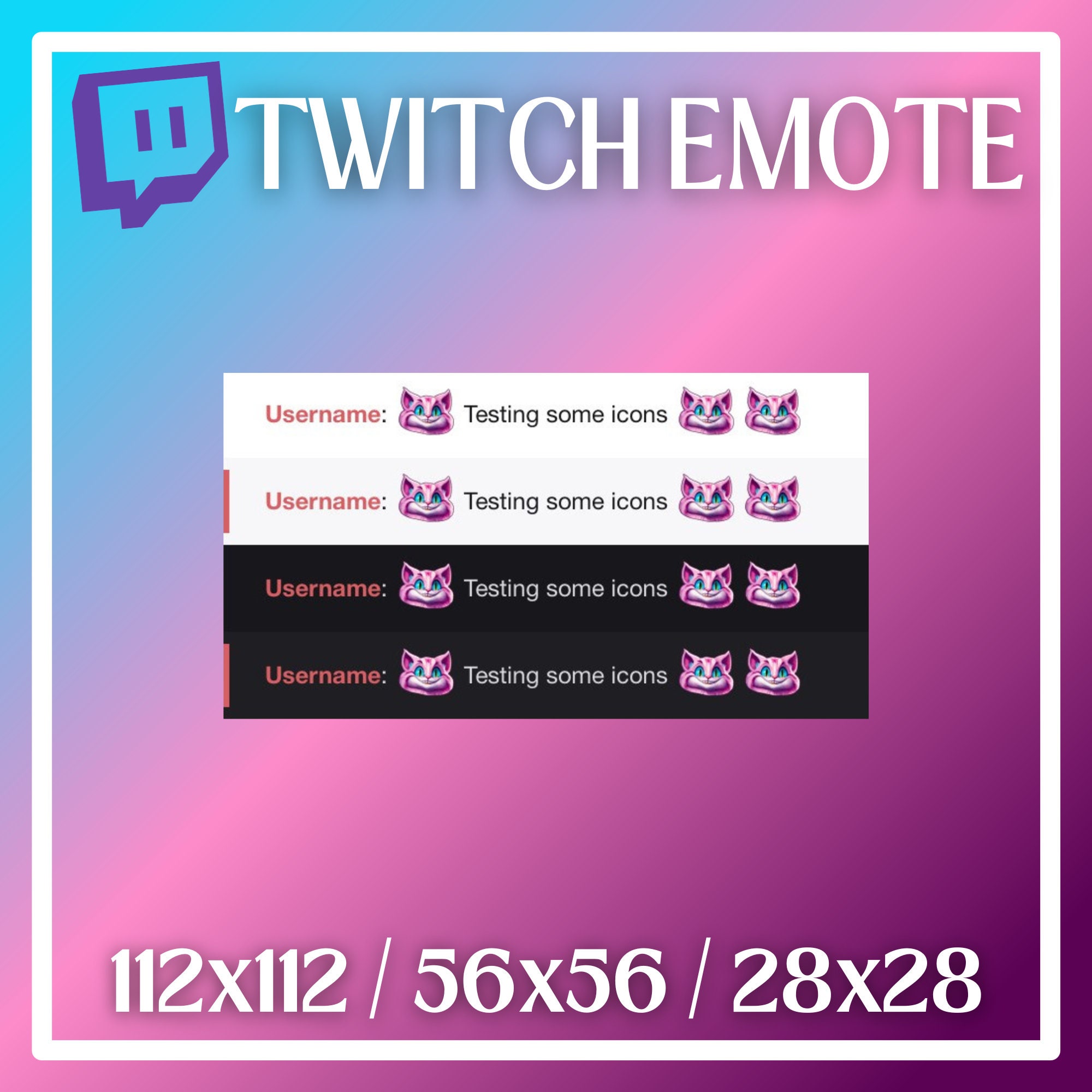 Grinning Cat Emote Kitty Smile Emote Purple Halloween Emote Twitch ...