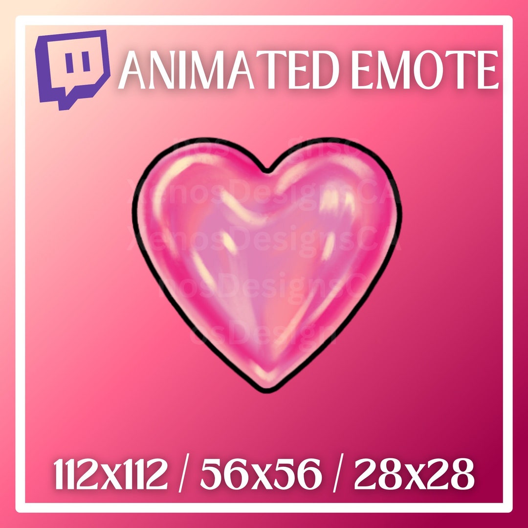 Valentines Day Emote Animated Pink Beating Heart Emote Twitch Animation ...