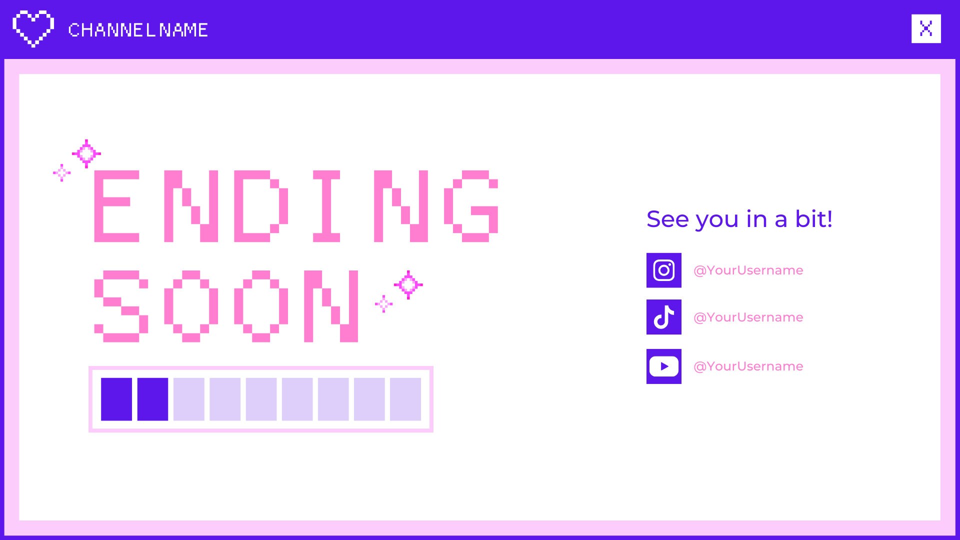 Customizable Transitions for Twitch Animated Screens Pink and Purple ...