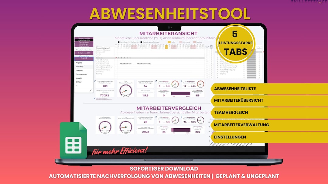 Absence Tool Absence Manager Absence Tracker With Employee Management ...