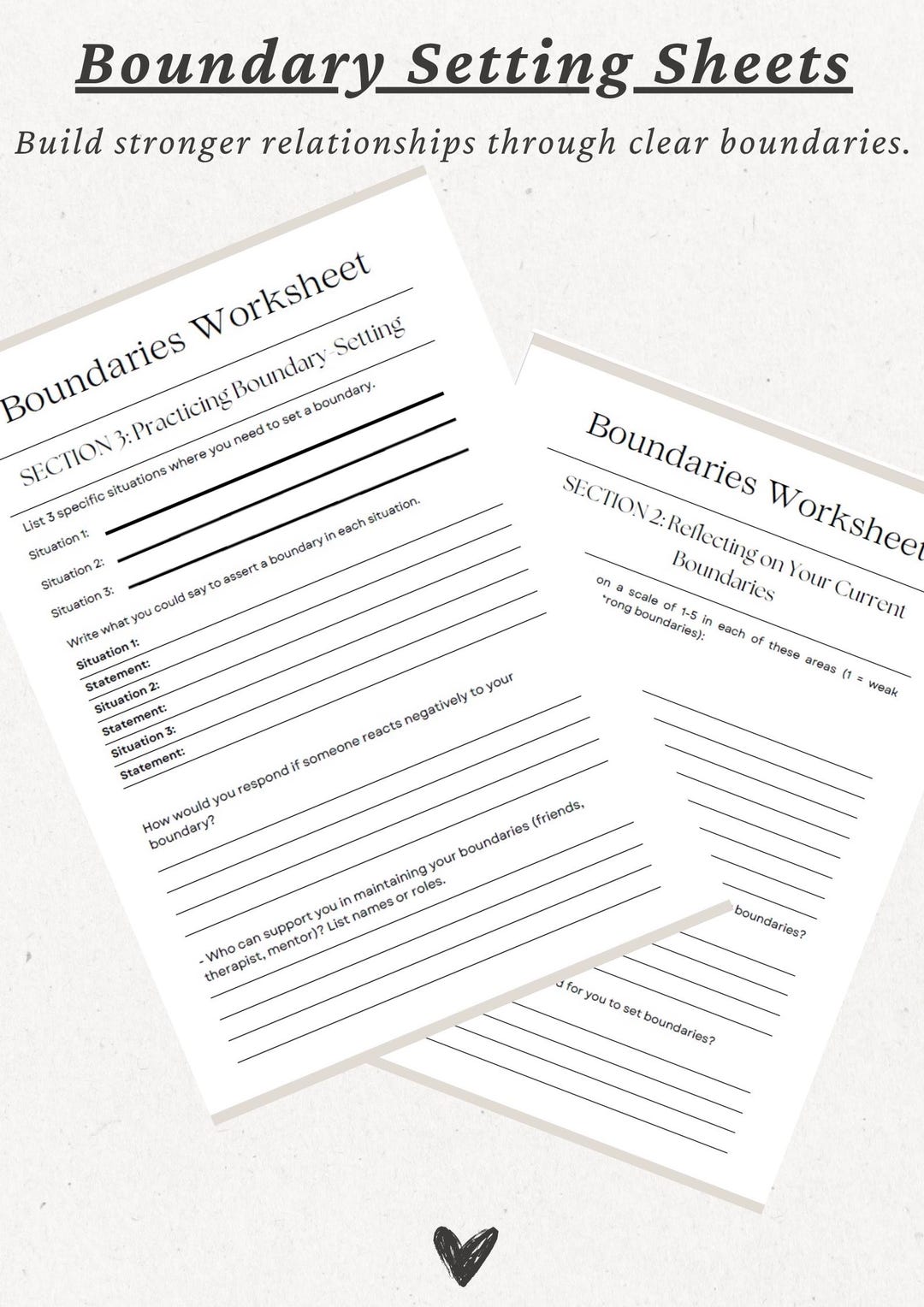 Printable Boundary Setting Sheets | Assertiveness and Self-respect ...
