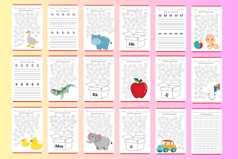 Preschool Alphabet Phonics Tracing Worksheet Printable, Handwriting ...