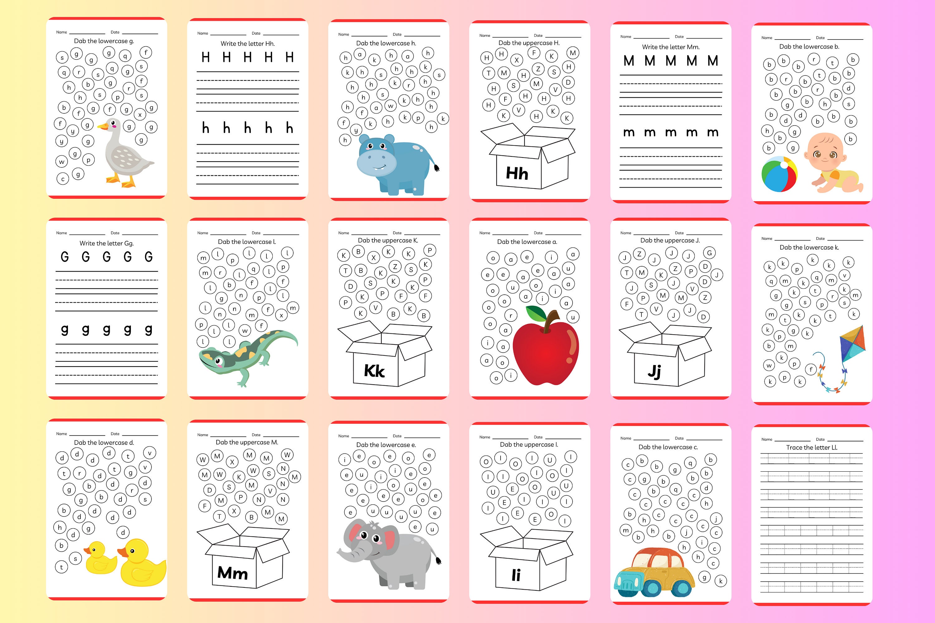 Preschool Alphabet Phonics Tracing Worksheet Printable, Handwriting ...