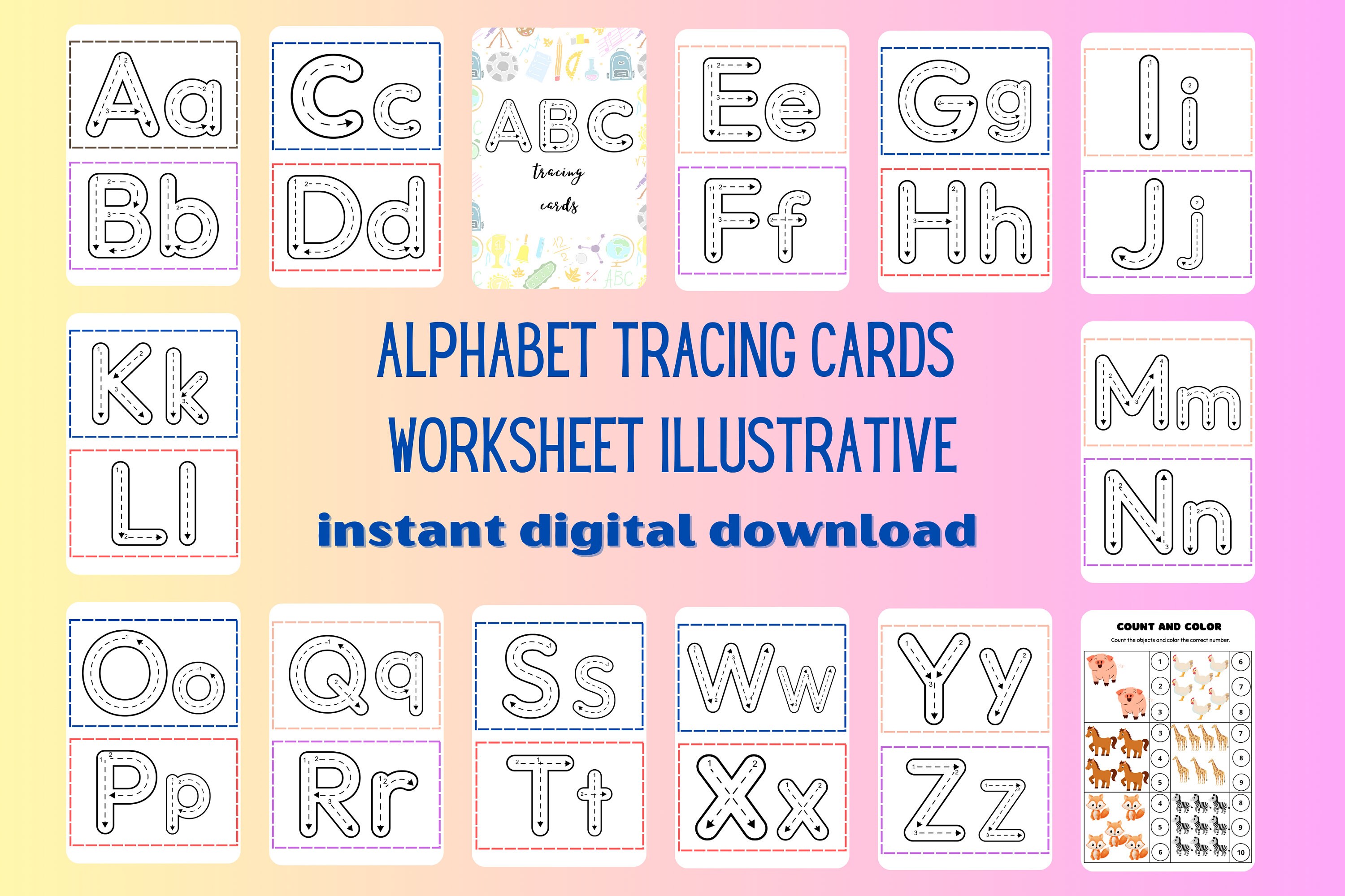Preschool Alphabet Phonics Tracing Worksheet Printable, Handwriting ...