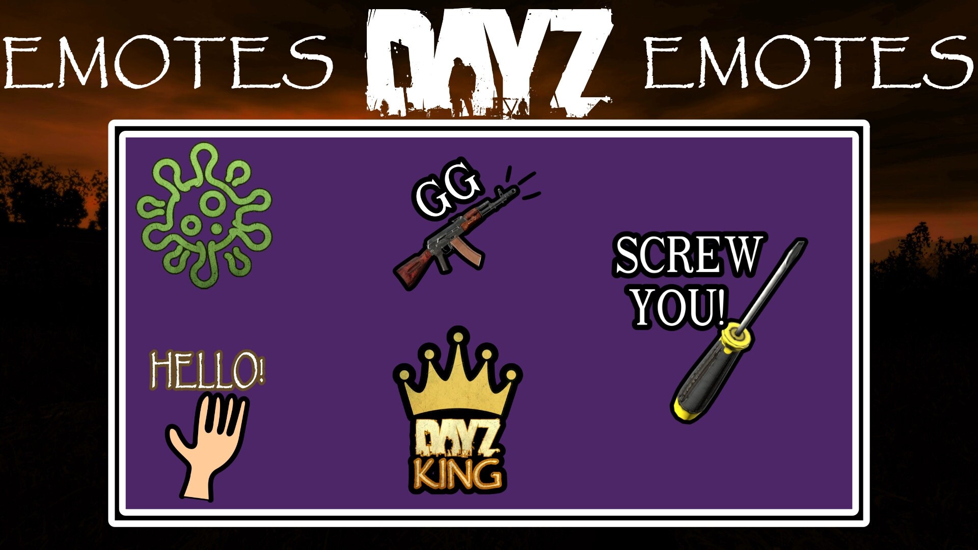 Dayz Emotes Pack of 10 Custom Premade for Twitch/youtube - Etsy