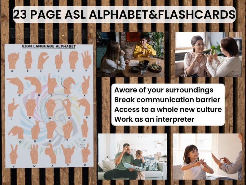 Asl Alphabet Bundle Flashcards Printable Sign Language Alphabet Cards