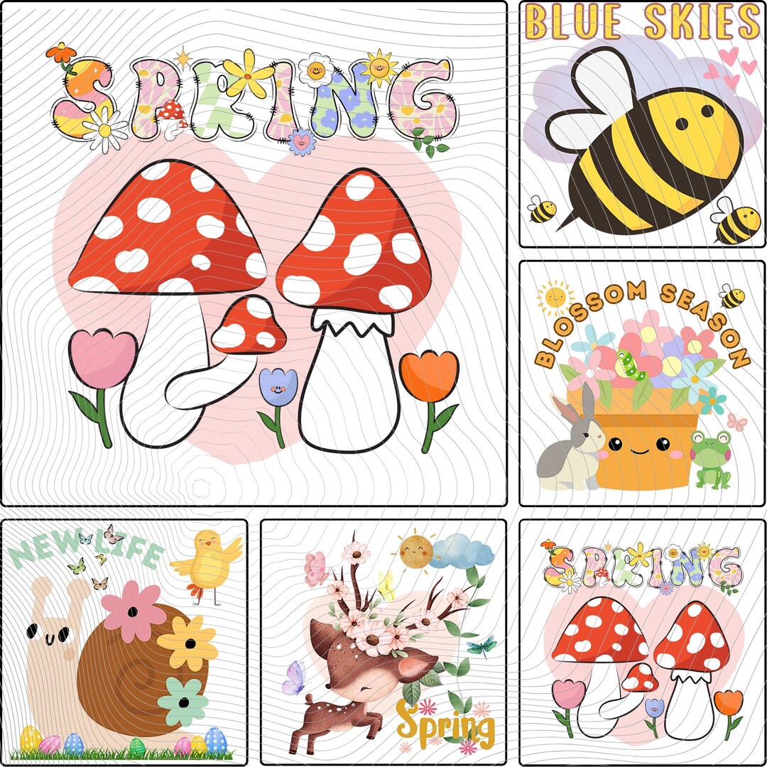 Spring Butterfly Flower Clip Art Bundle: PNG SVG Graphics (digital ...