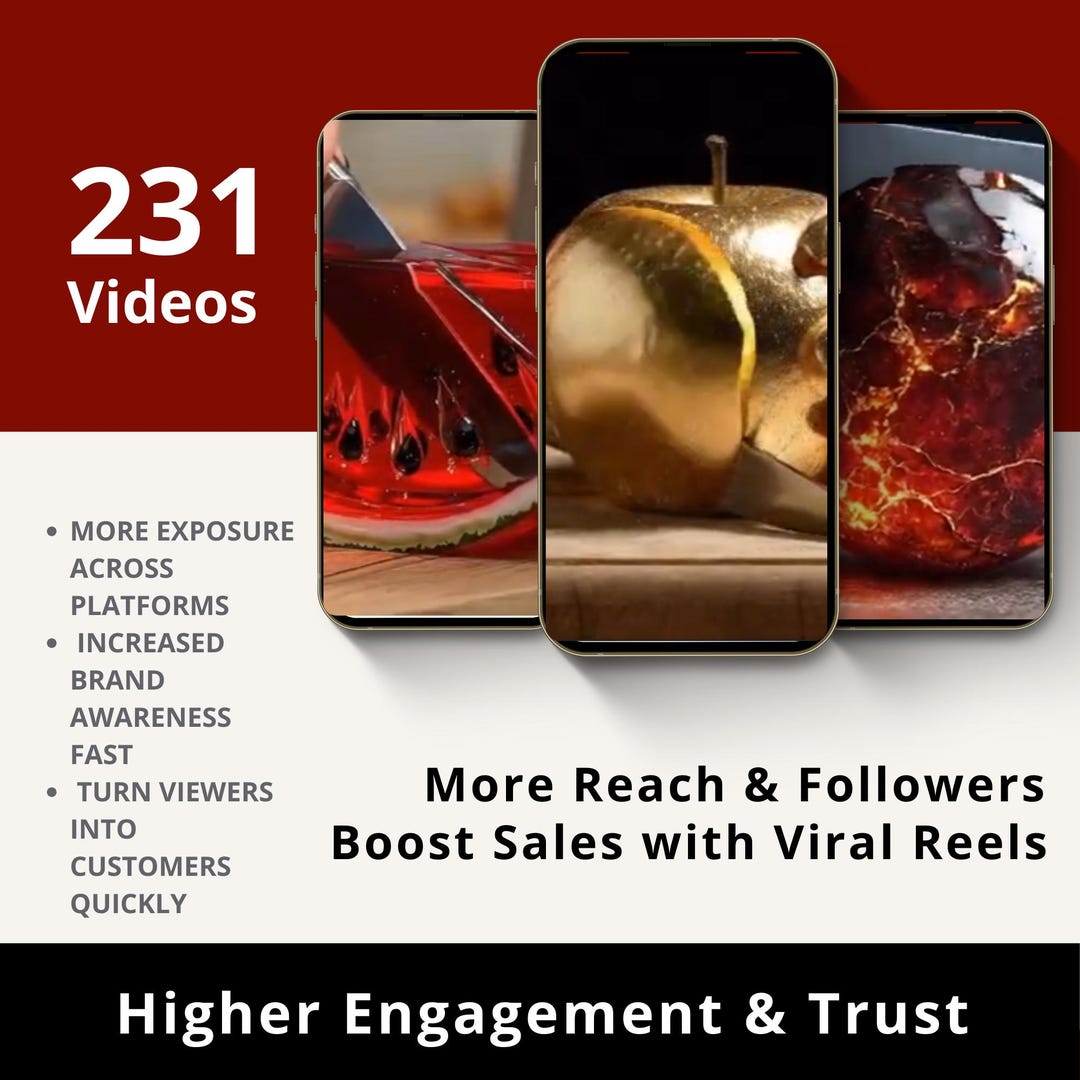 231 Viral AI Reels: ASMR, Relaxing & Slicing Videos (Digital Download ...