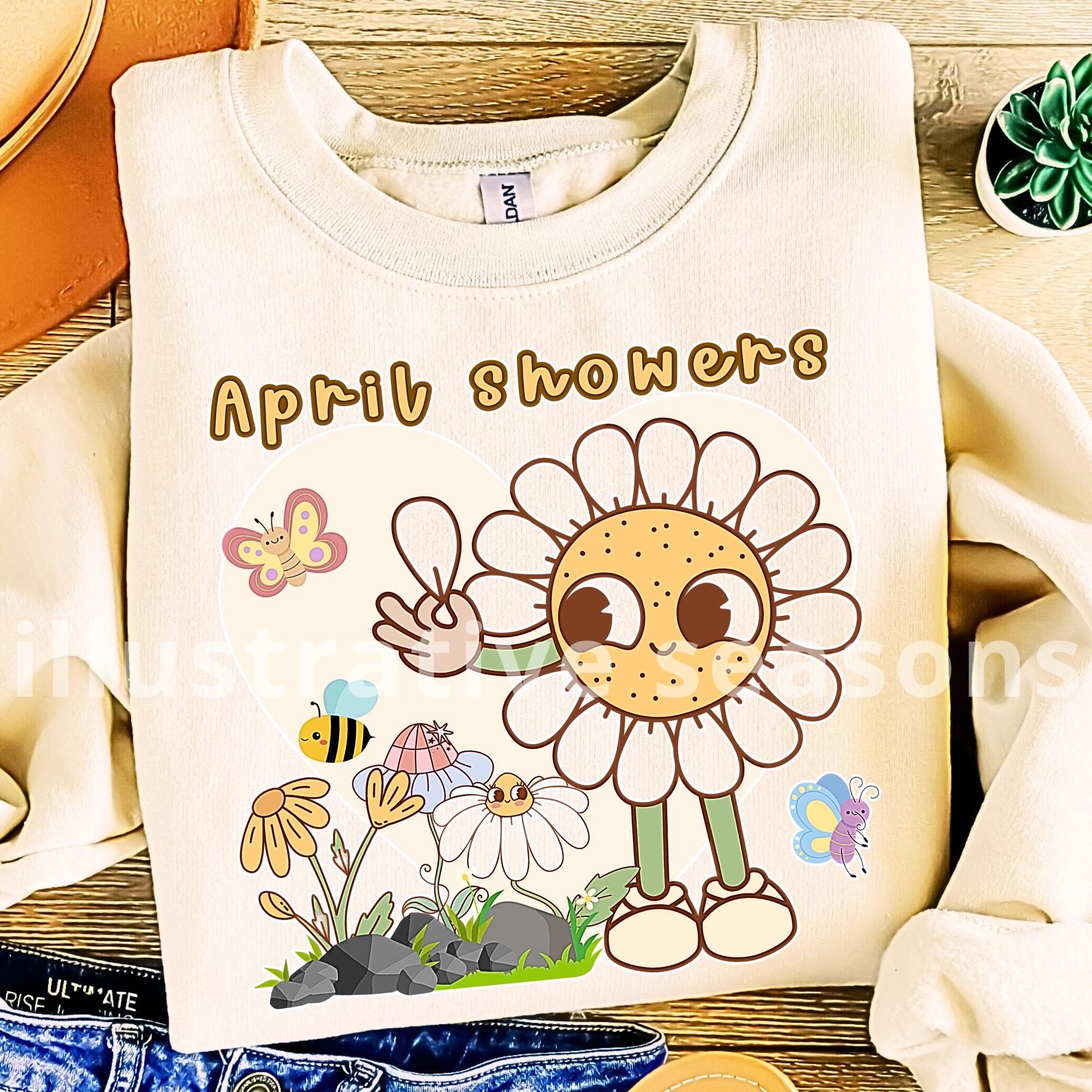 Spring Showers Clip Art PNG-SVG Files, Digital Art Sublimation ...